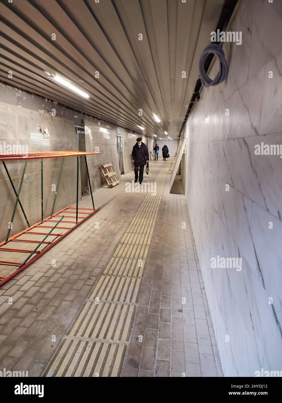 Vertical underground pedestrian crossing under street roads in Voronezh ...