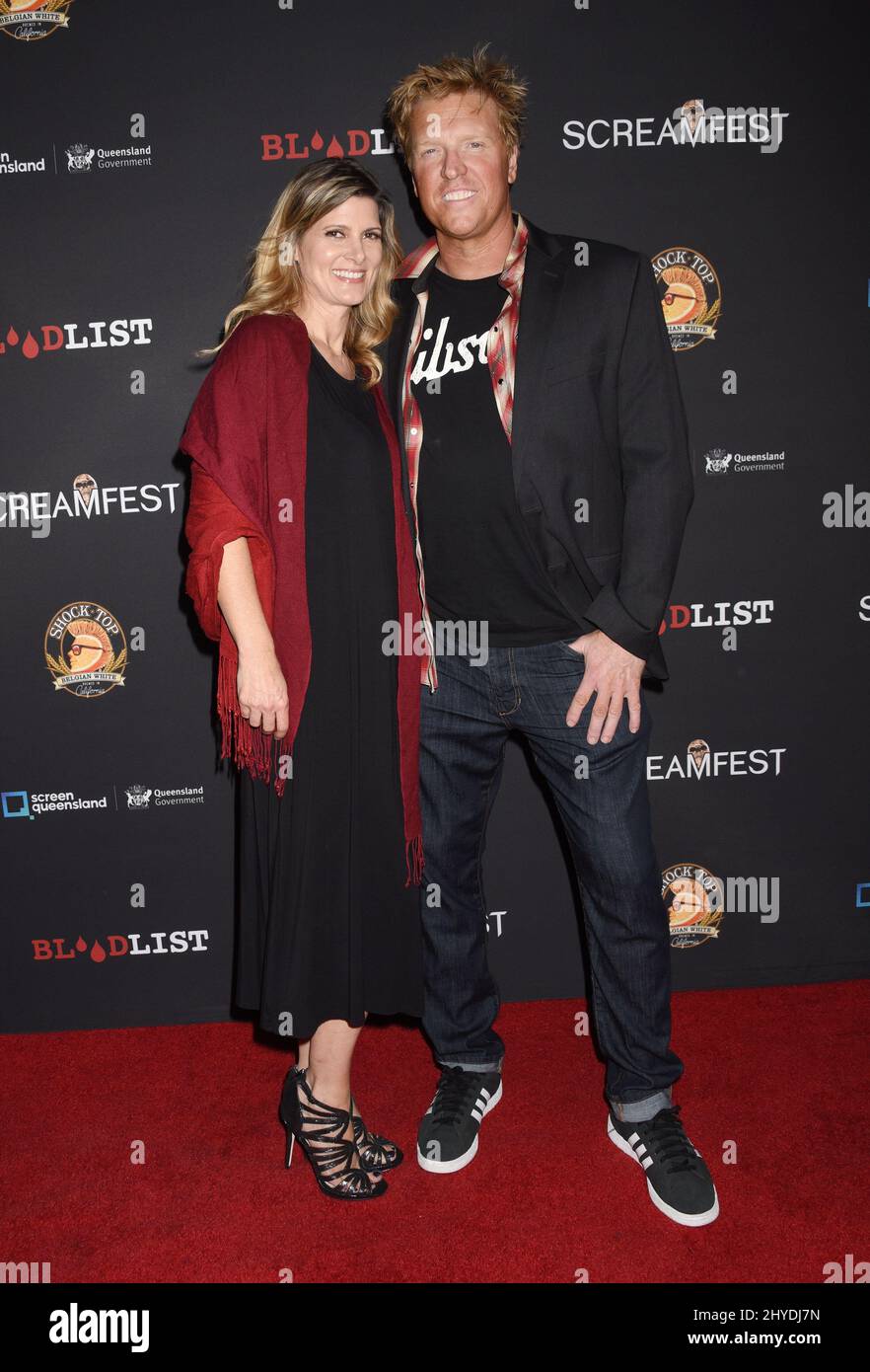Jake Busey and April Hutchinson attending the 'Dead Ant' Screamfest ...