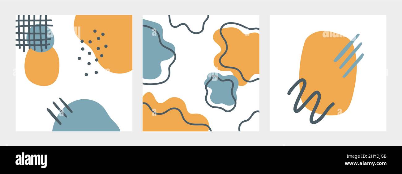 Abstract simple design painting, three pcs, vector Stock Vector Image ...