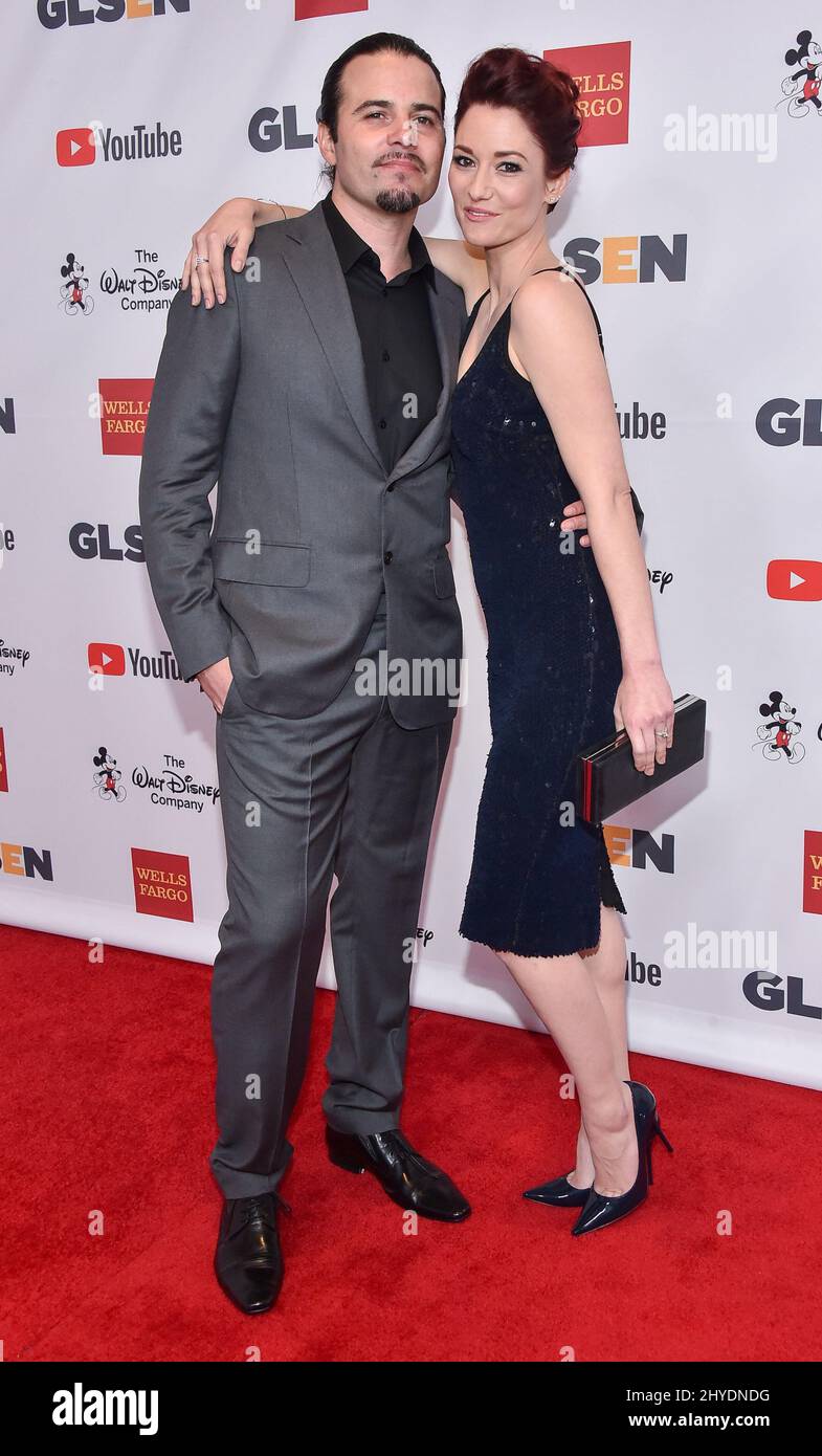 Chyler Leigh and Nathan West attending the GLSEN Respect Awards held at ...