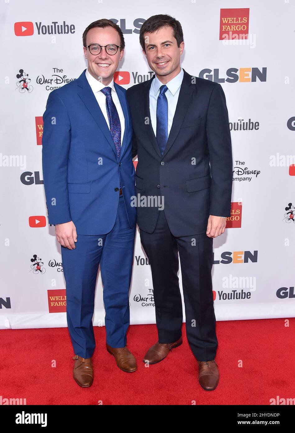 Pete Buttigieg and Chasten Glezman attending the GLSEN Respect Awards ...