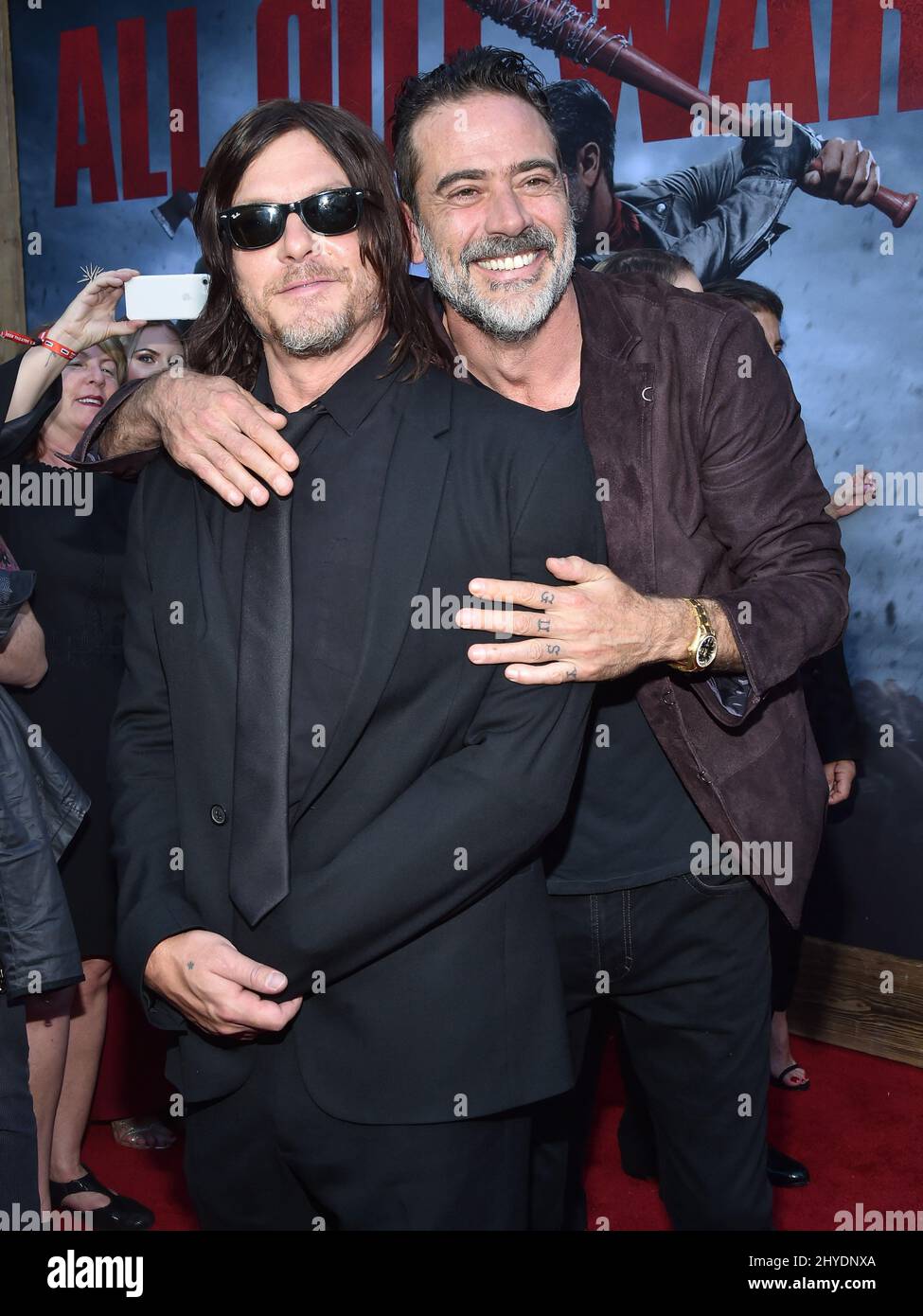 Norman Reedus and Jeffrey Dean Morgan arriving for AMC Celebrates 100th ...