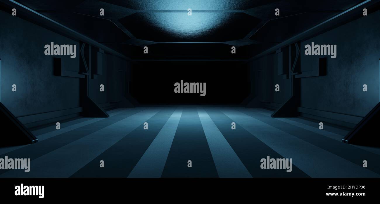 SciFi Fantasy SciFi Corridor Hallway Hangar Interior Revolutionary Blue ...