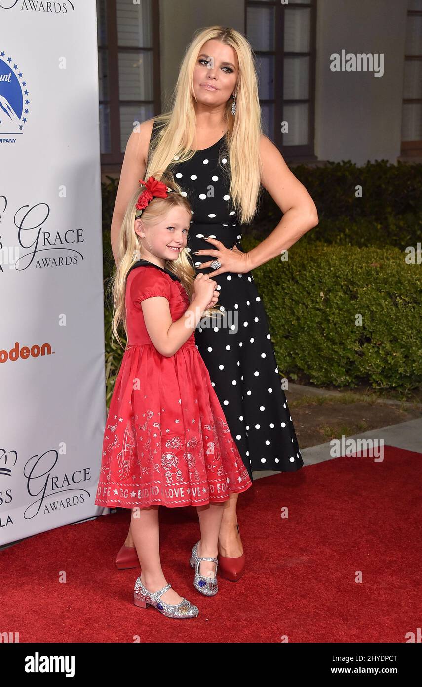 Jessica Simpson and Maxwell Johnson attends the 2017 Princess Grace ...
