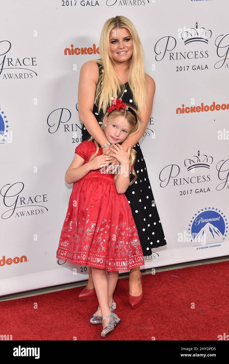 Jessica Simpson and Maxwell Johnson attends the 2017 Princess Grace ...
