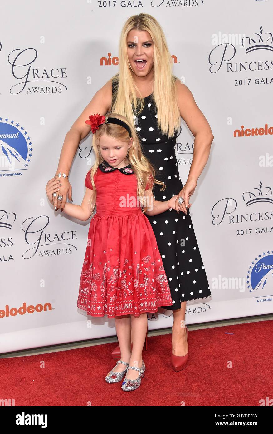 Jessica Simpson and Maxwell Johnson attends the 2017 Princess Grace ...