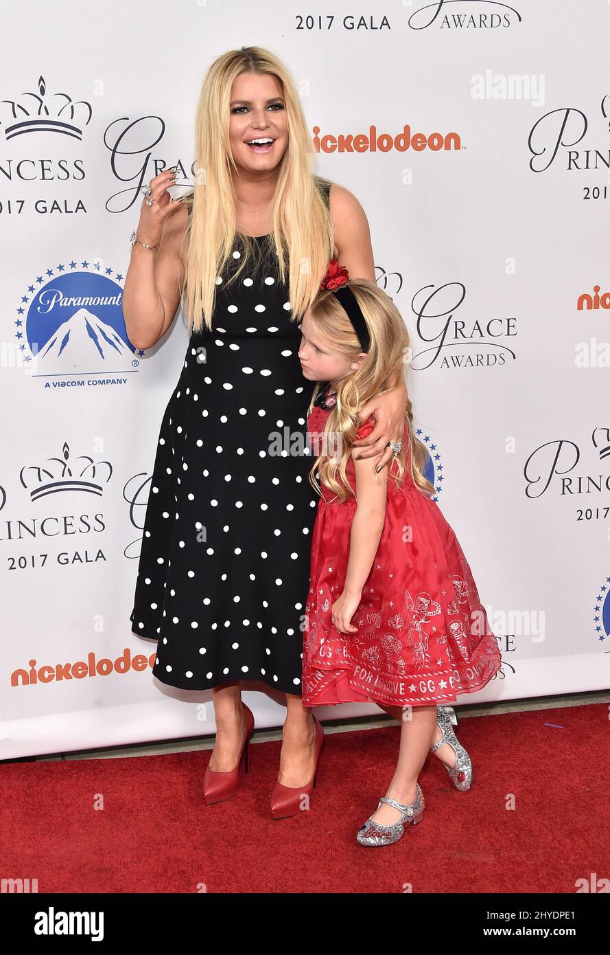 Jessica Simpson and Maxwell Johnson attends the 2017 Princess Grace ...
