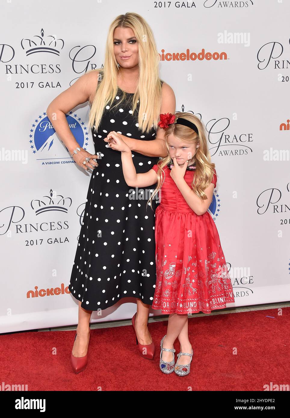 Jessica Simpson and Maxwell Johnson attends the 2017 Princess Grace ...