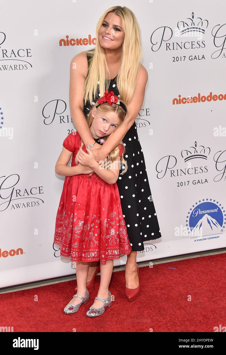 Jessica Simpson and Maxwell Johnson attends the 2017 Princess Grace ...