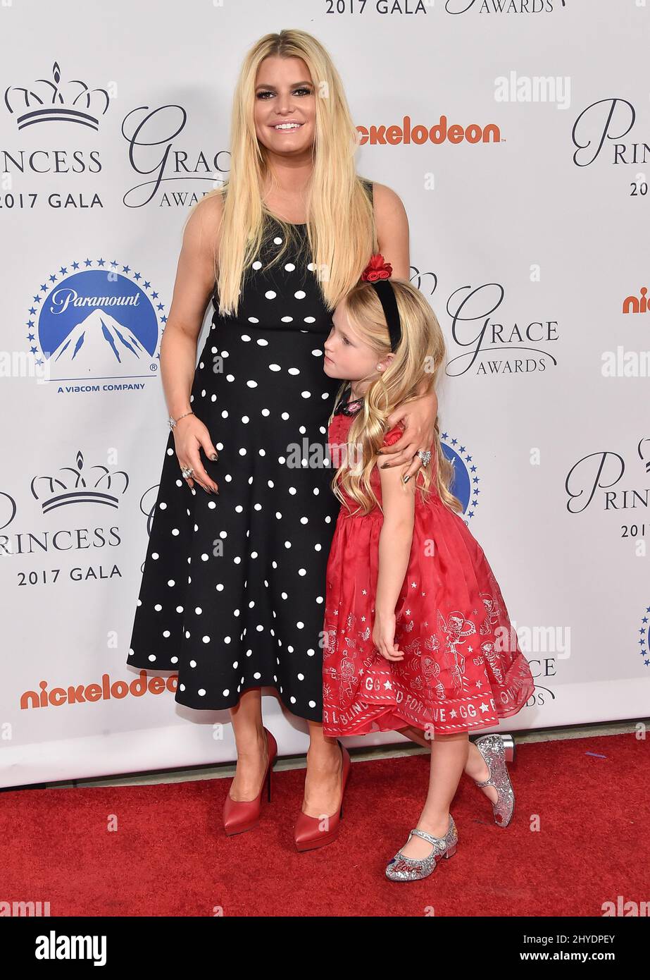 Jessica Simpson and Maxwell Johnson attends the 2017 Princess Grace ...