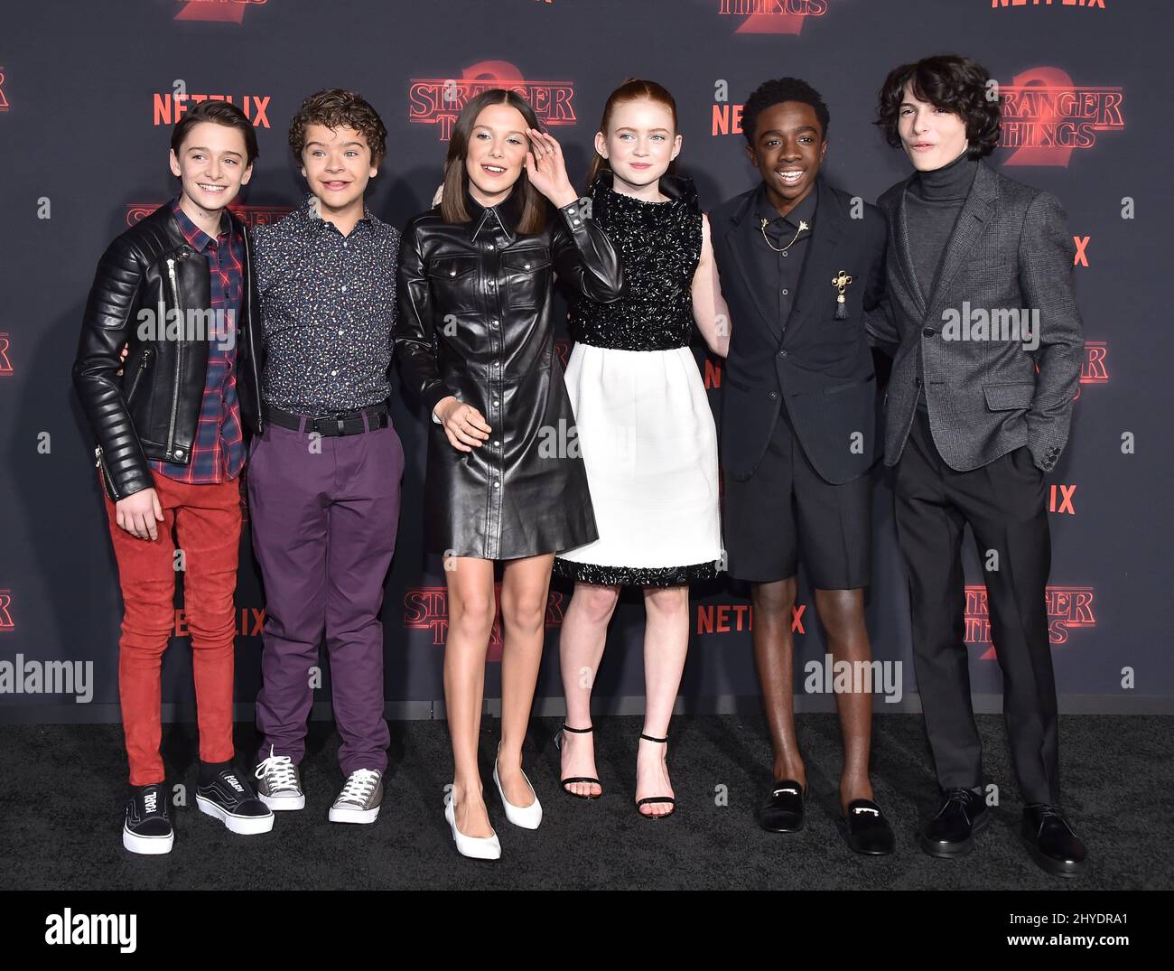 Noah Schnapp, Gaten Matarazzo, Millie Bobby Brown, Sadie Sink, Caleb McLaughlin and Finn ...