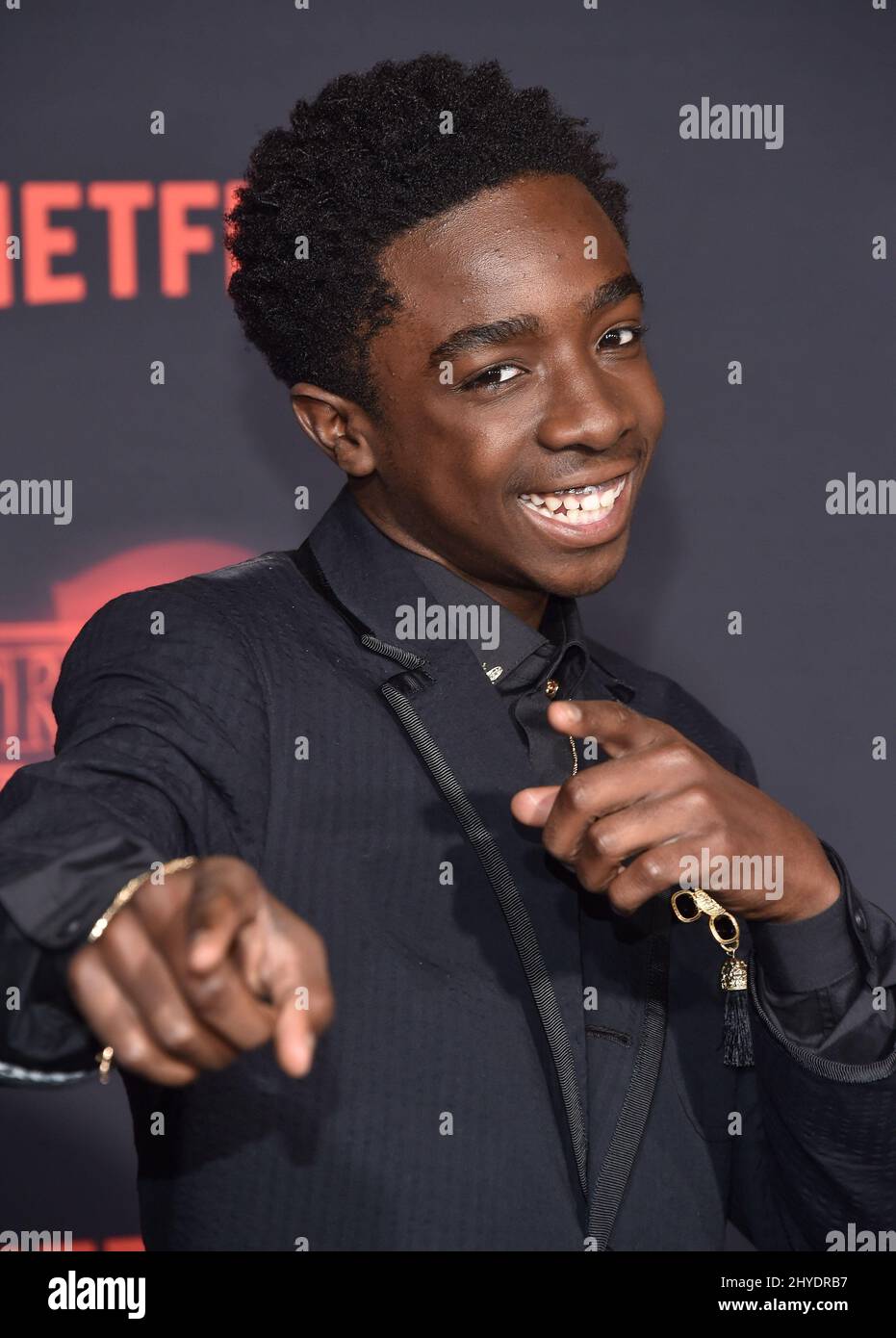 Caleb McLaughlin attending Netflix's Stranger Things 2 Premiere Event Stock Photo - Alamy