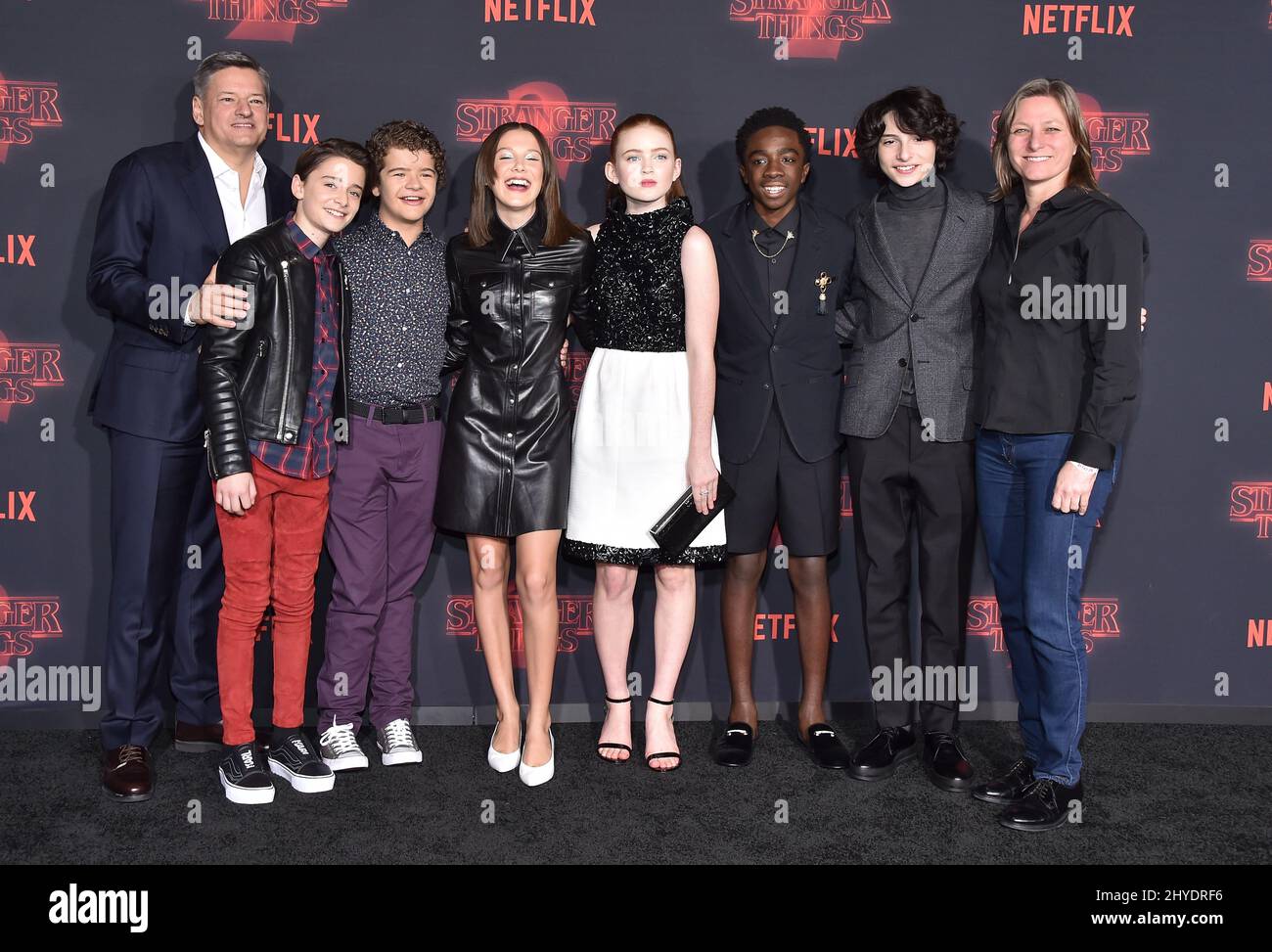 Noah Schnapp, Gaten Matarazzo, Millie Bobby Brown, Sadie Sink, Caleb McLaughlin and Finn ...