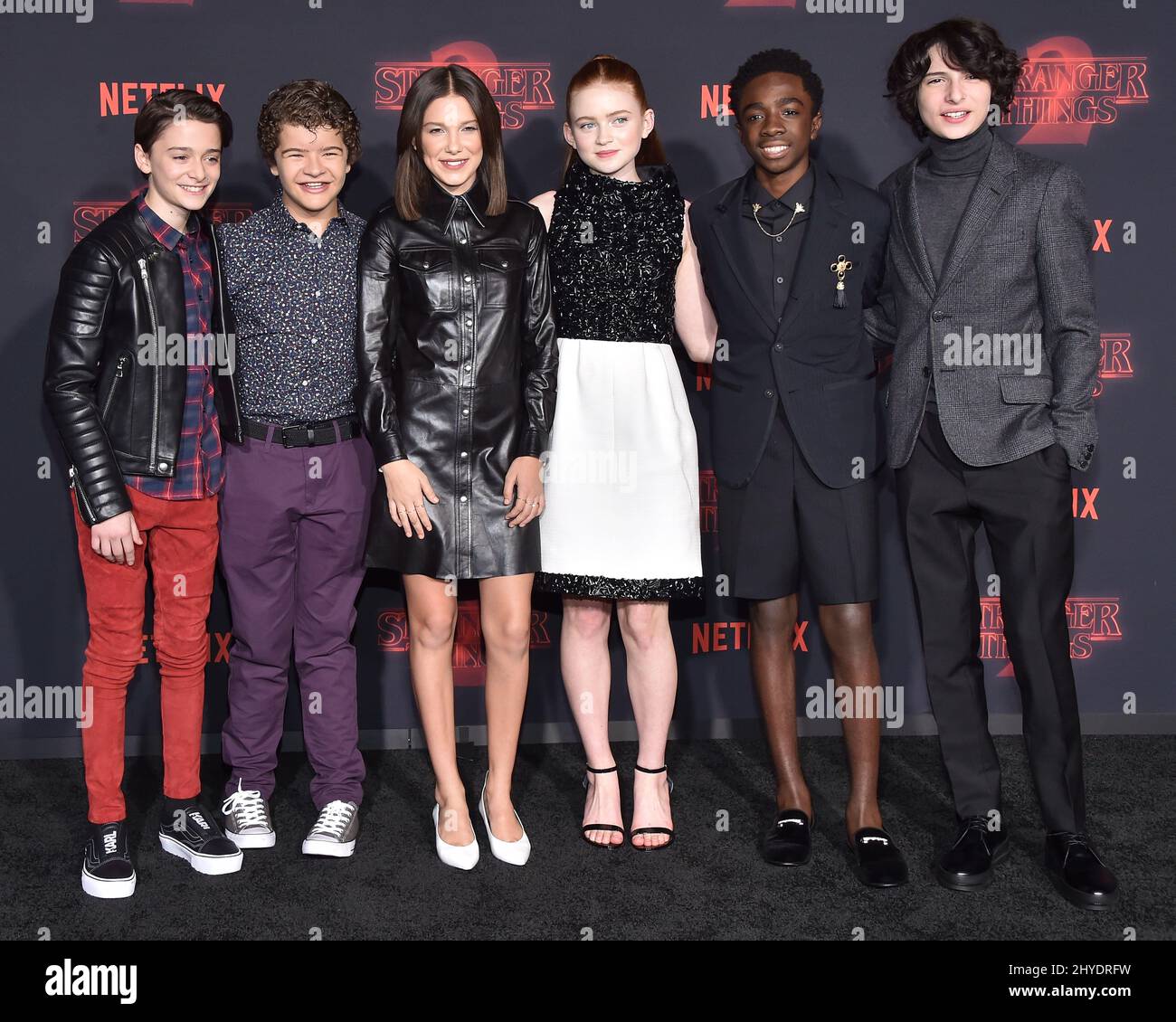 Noah Schnapp, Gaten Matarazzo, Millie Bobby Brown, Sadie Sink, Caleb McLaughlin and Finn ...