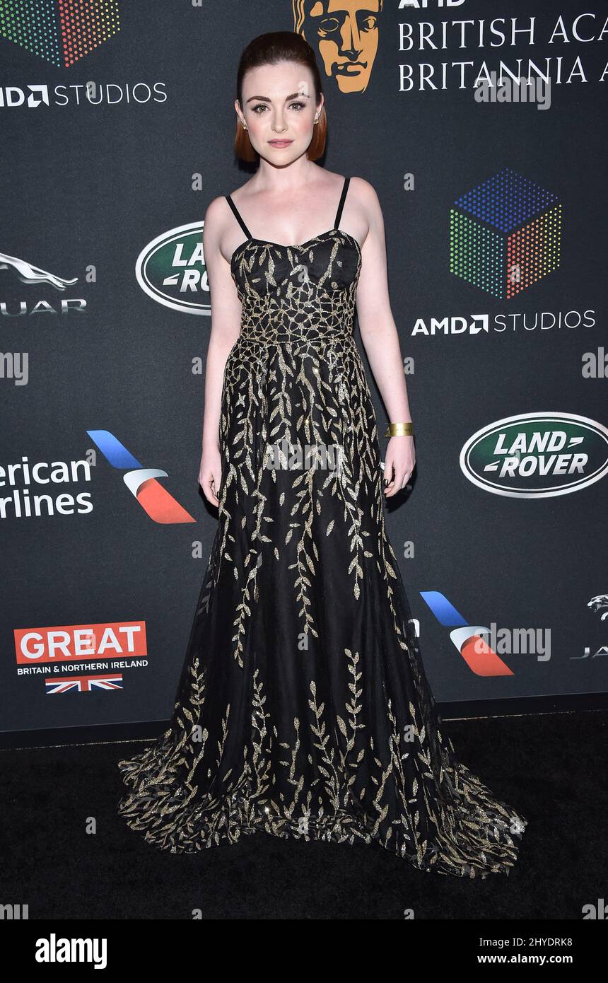 Cassie Compton attending the 2017 AMD British Academy Britannia Awards ...