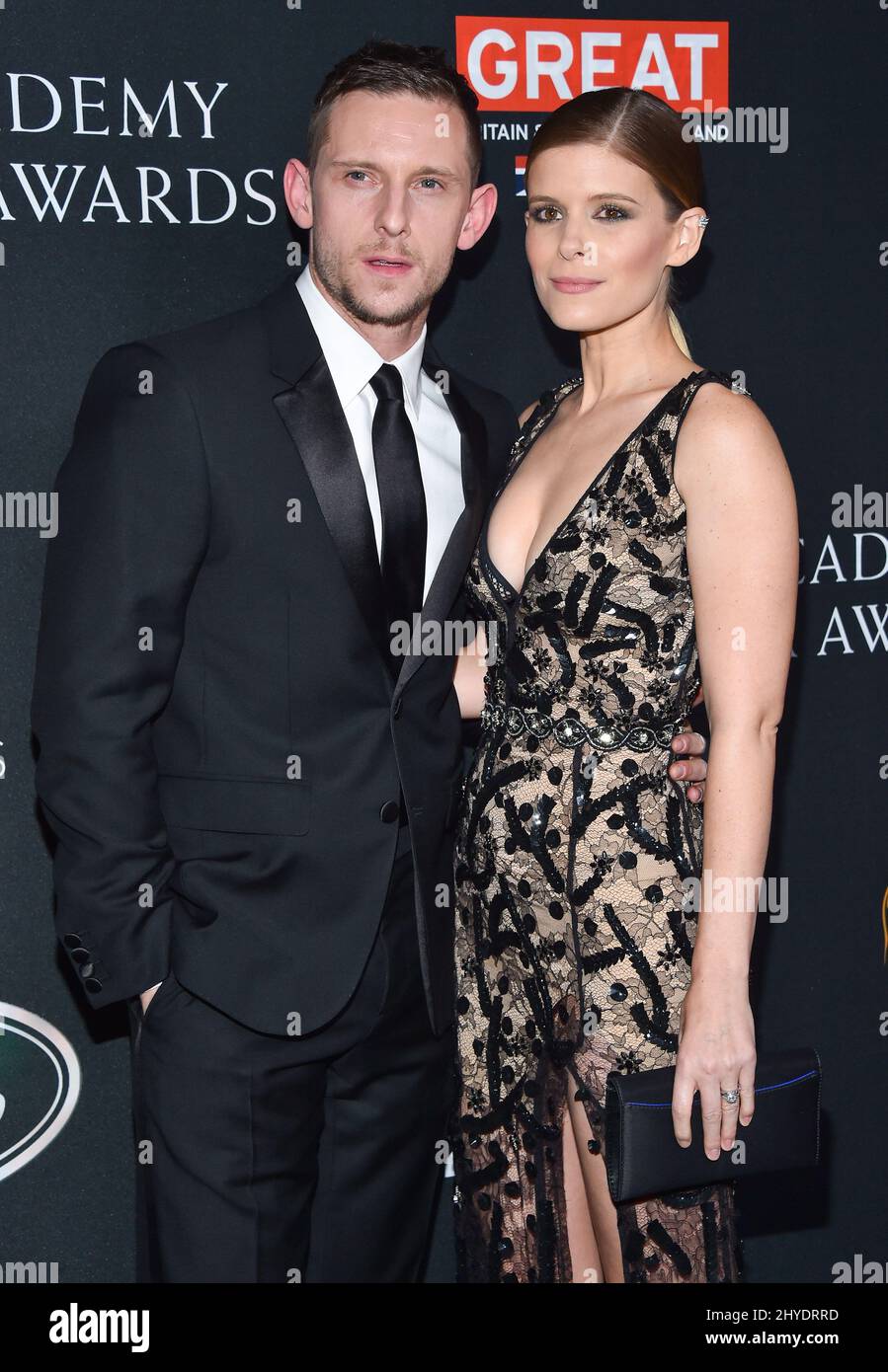 Jamie Bell and Kate Mara attending the 2017 AMD British Academy ...