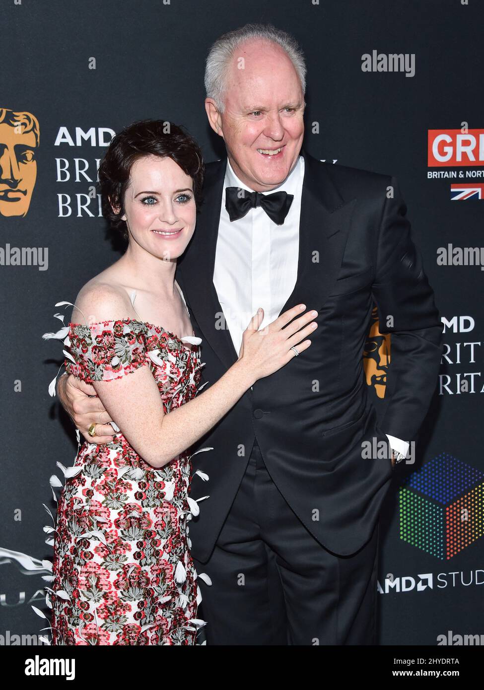 Claire Foy and John Lithgow attending the 2017 AMD British Academy ...