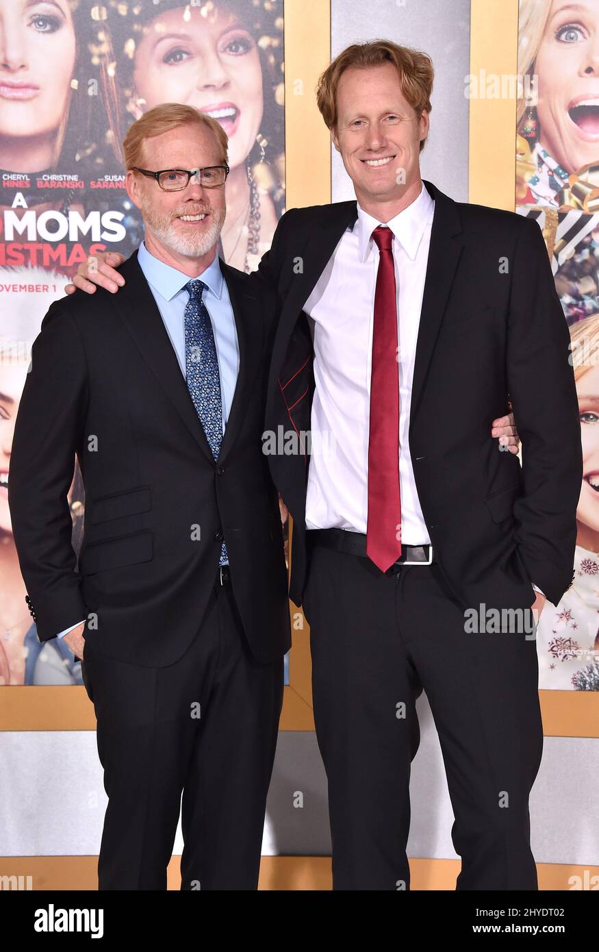 Scott Moore and Jon Lucas attending the premiere of A Bad Moms ...