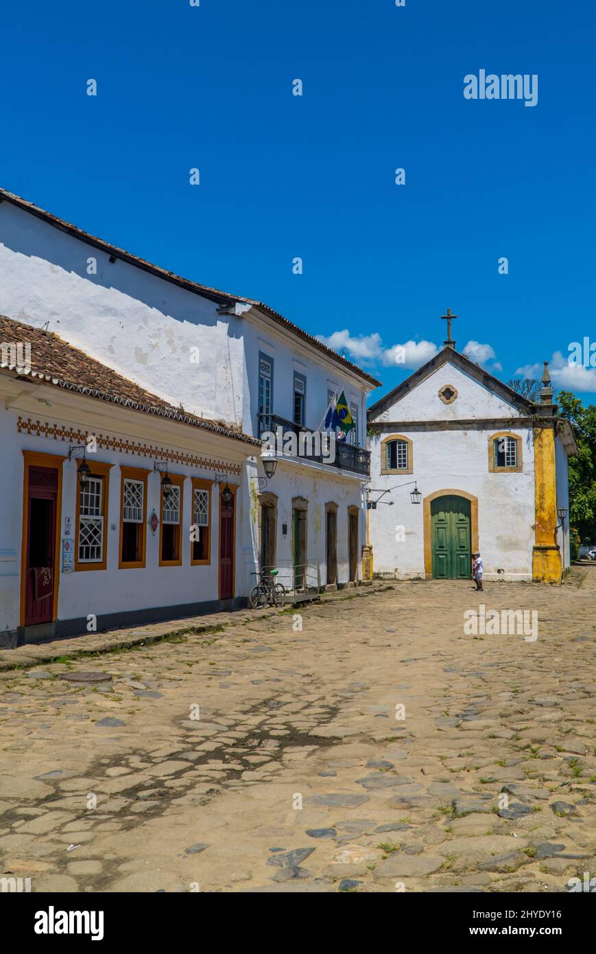 Facade of colonial buildings in paraty hi-res stock photography and ...