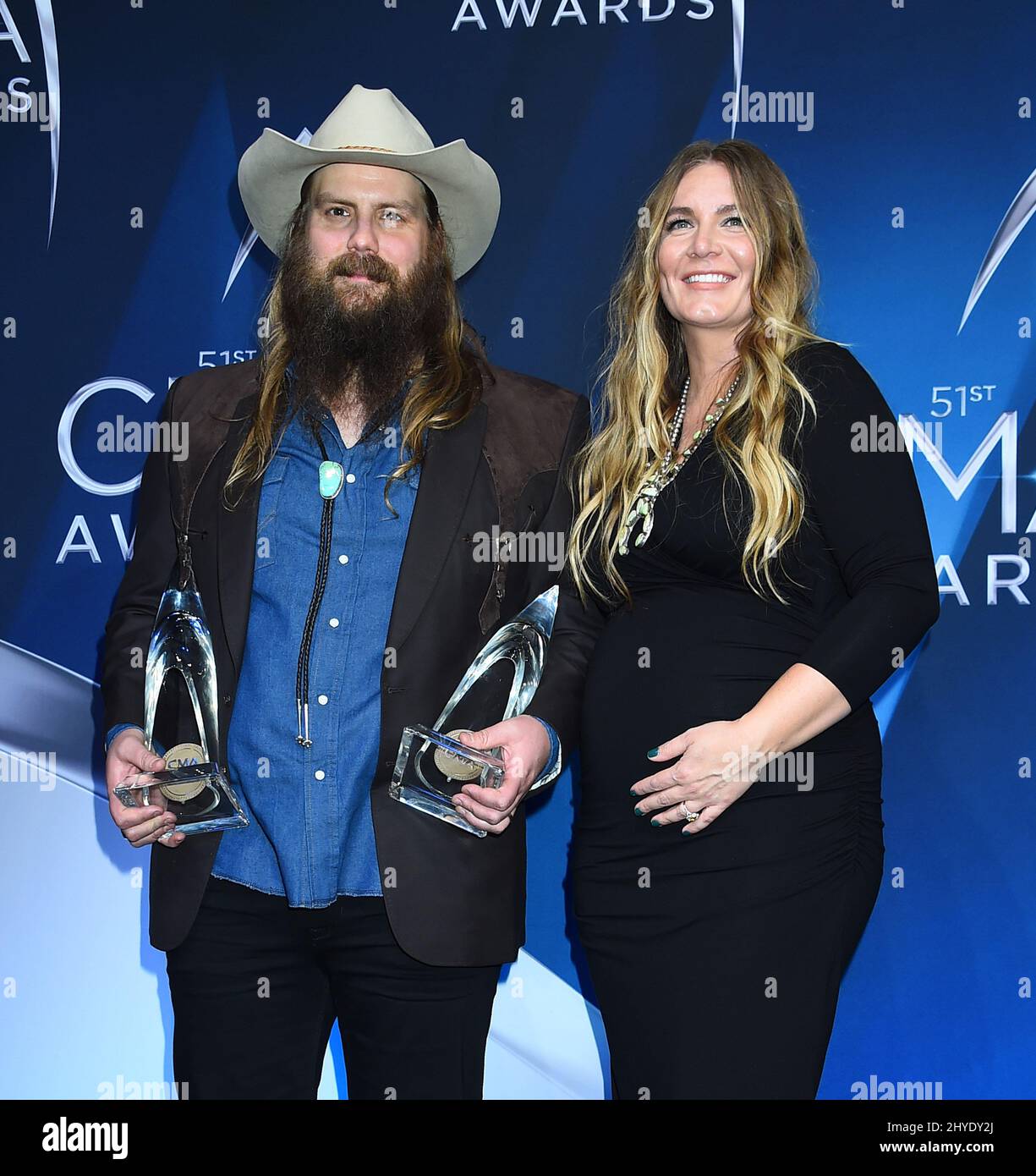 Chris Stapleton and Morgan Stapleton attending the 51st Annual Country ...