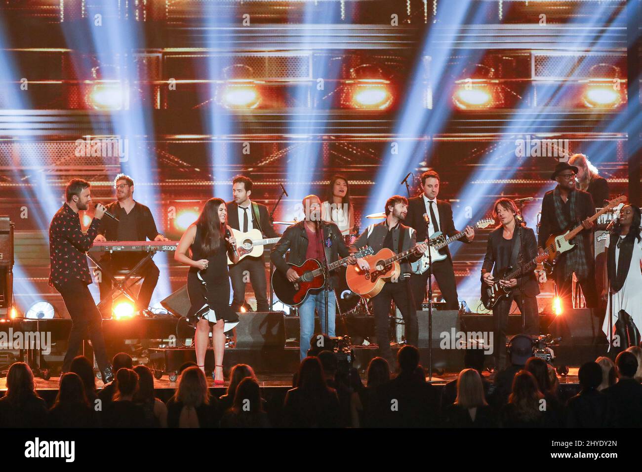 Dave Haywood and Hillary Scott and Charles Kelley of Lady Antebellum ...