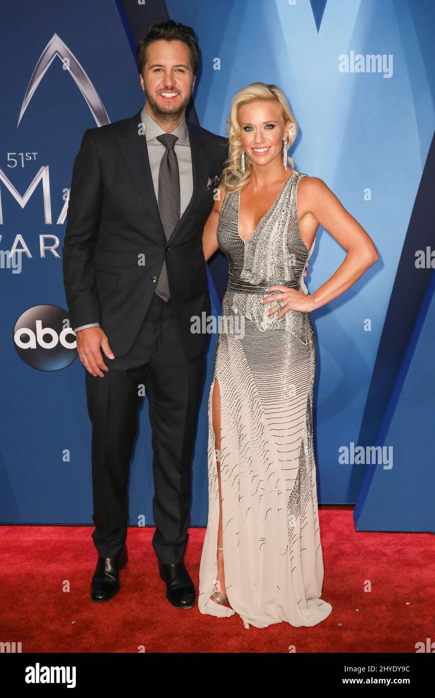 Luke Bryan and Caroline Boyer attending the 51st Annual Country Music ...