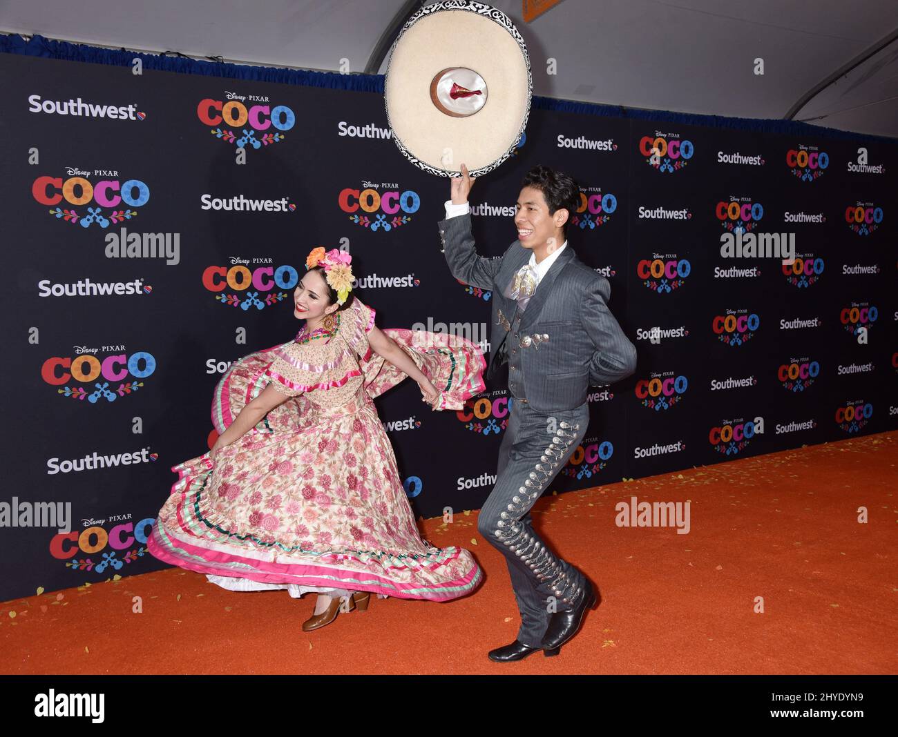 Dancers attending the premiere of Coco in West Hollywood, California ...
