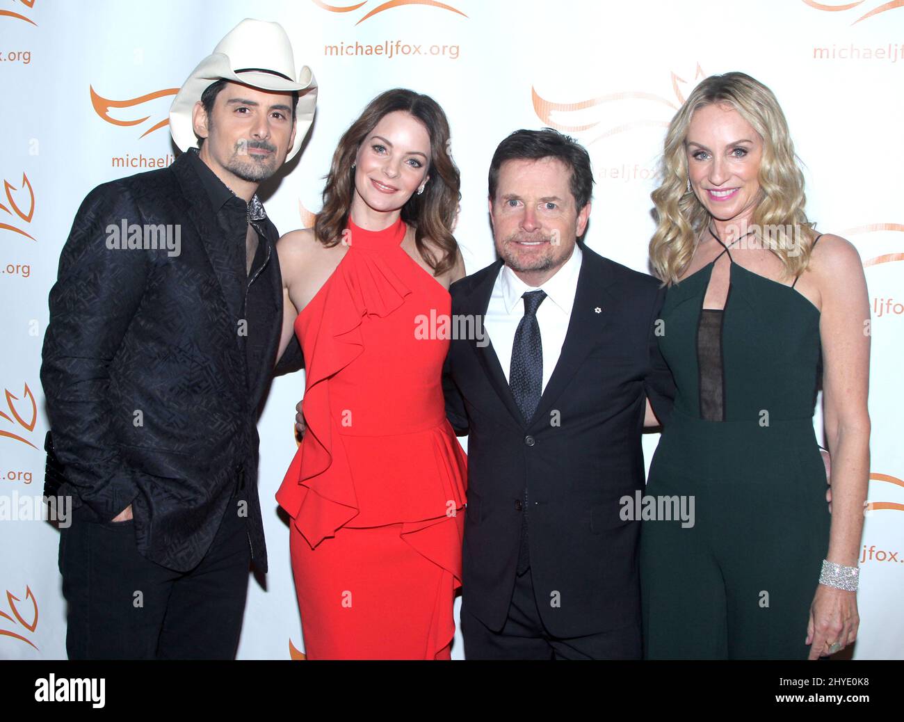 Brad Paisley, Kimberly Williams Paisley, Michael J. Fox & Tracy ...