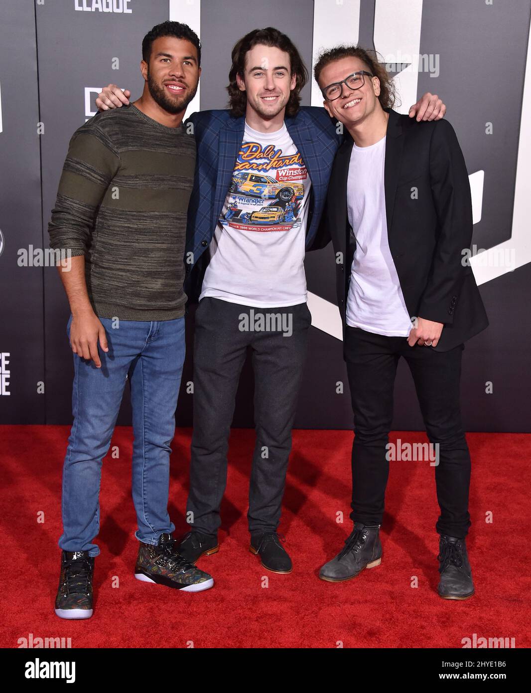 Darrell Bubba Wallace Jr and Ryan Blaney attending the world premiere ...