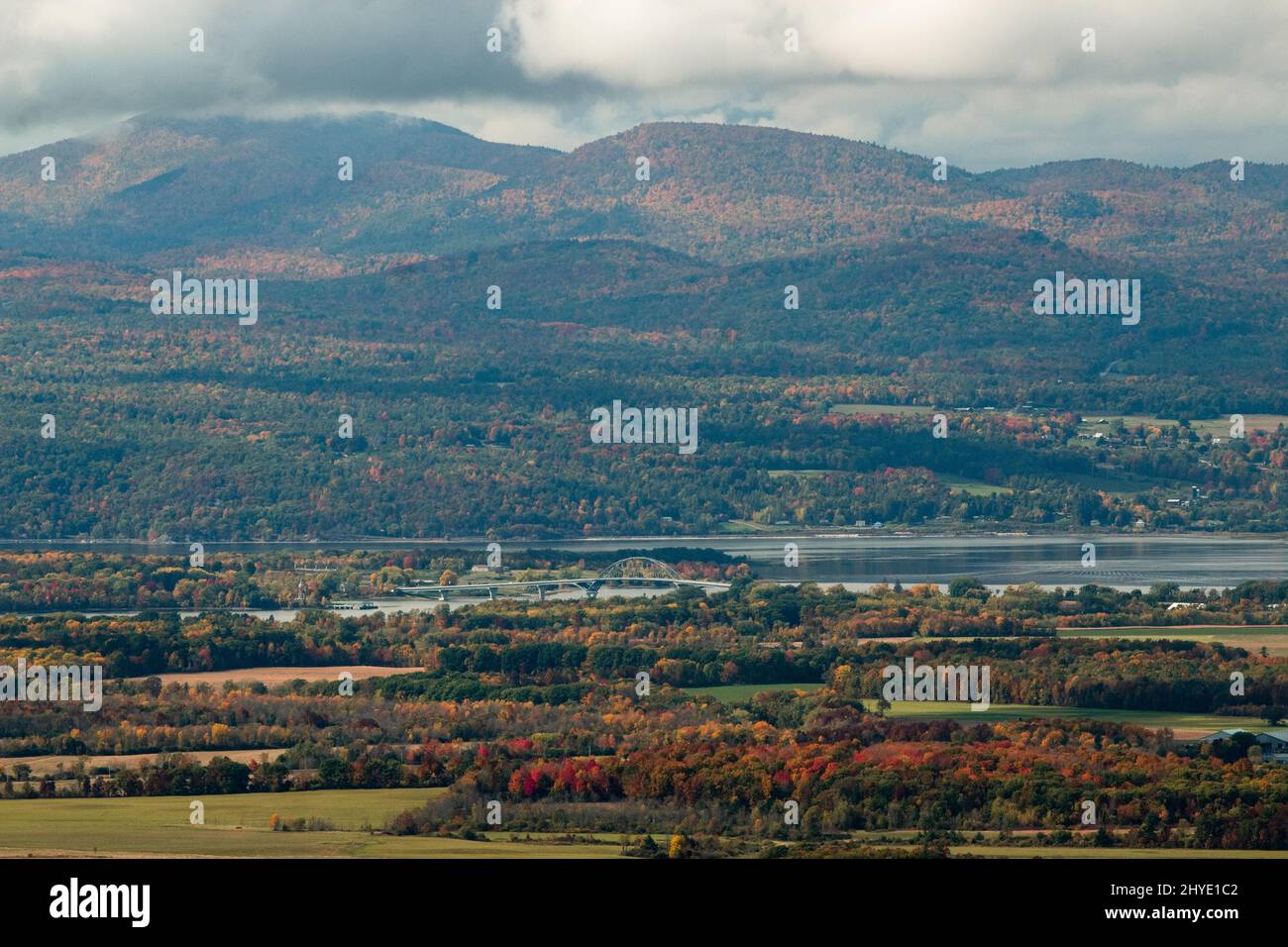 Beautiful view of a landscape seen from Snake Mountain in Vermont Stock ...
