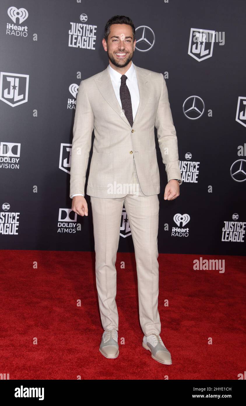 Zachary Levi attending the world premiere of Justice League held at the ...