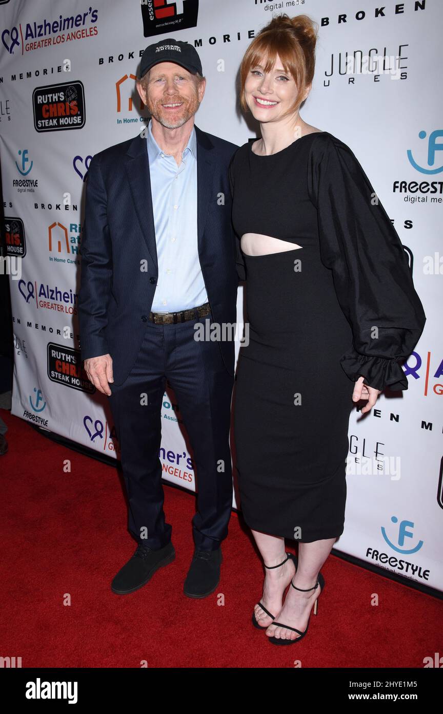 Ron Howard and Bryce Dallas Howard attending the premiere of Broken ...