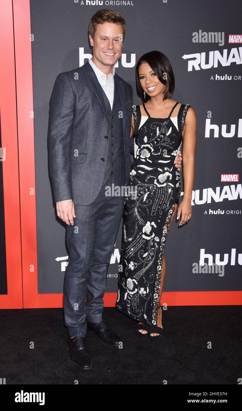 Angel Parker and Eric Nenninger attending Marvel's "Runaways" Premiere ...