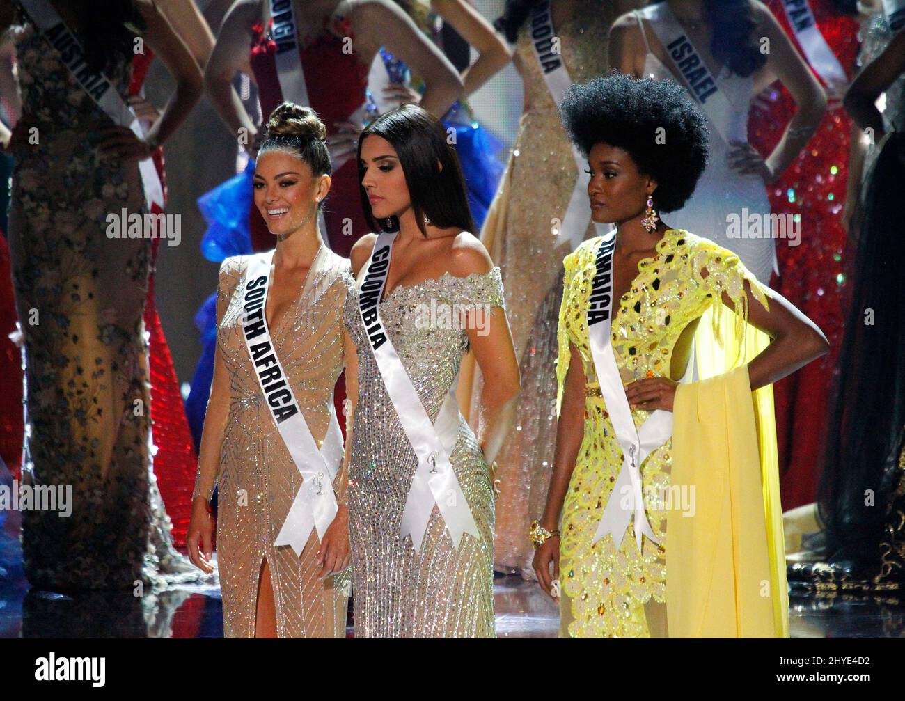 Miss South Africa, Demi-Leigh Nel-Peters, Miss Colombia, Laura G during ...