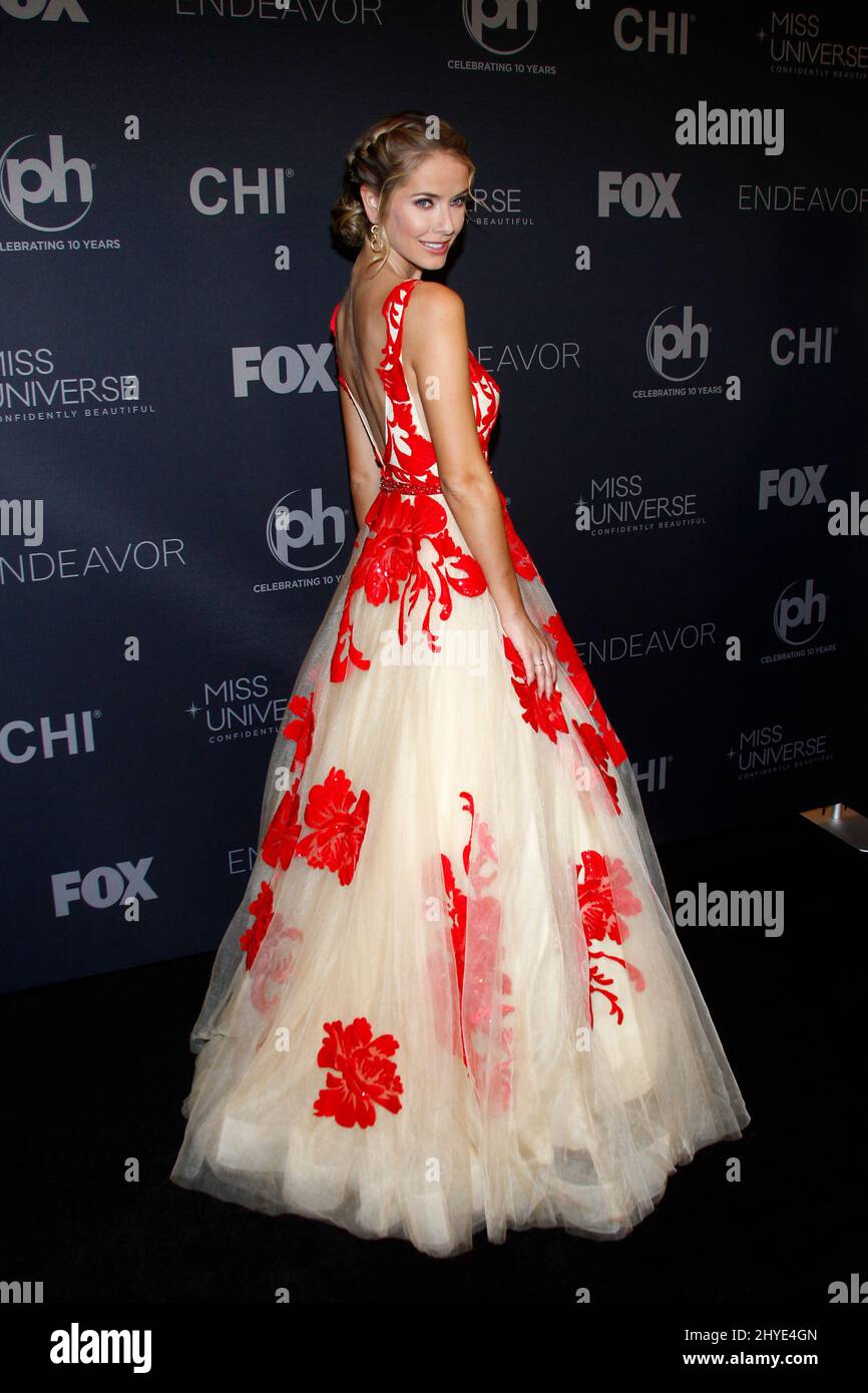 Olivia Jordon on the red carpet during the The 66th Miss Universe ...