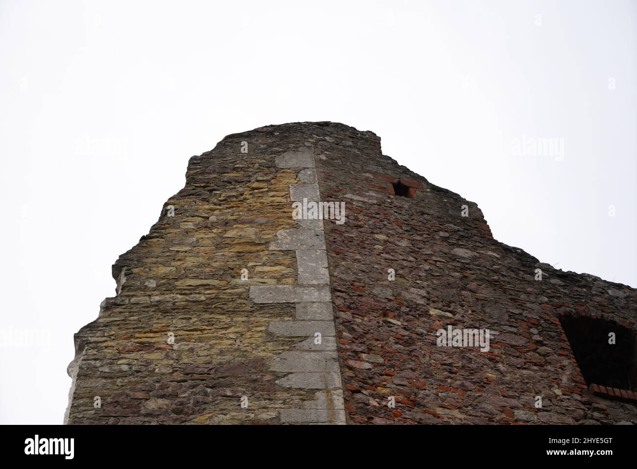 Angle shot of old castle wall Stock Photo - Alamy