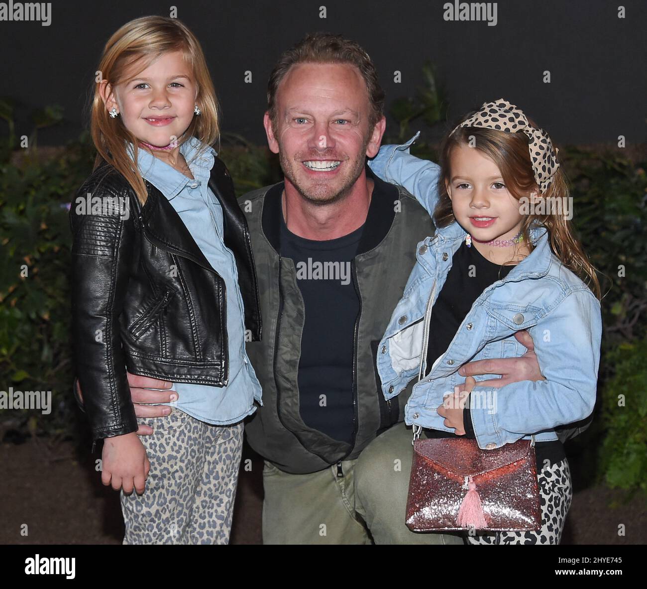 Ian Ziering, Mia Loren Ziering and Penna Mae Ziering attending the ...