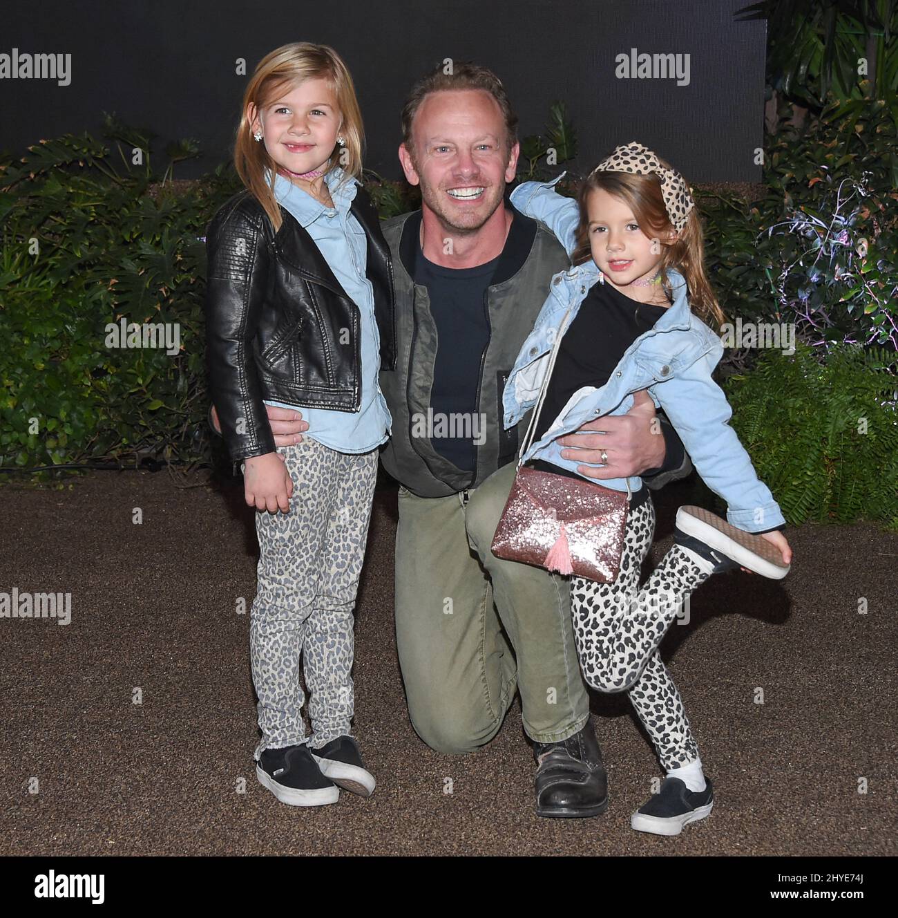 Ian Ziering, Mia Loren Ziering and Penna Mae Ziering attending the ...
