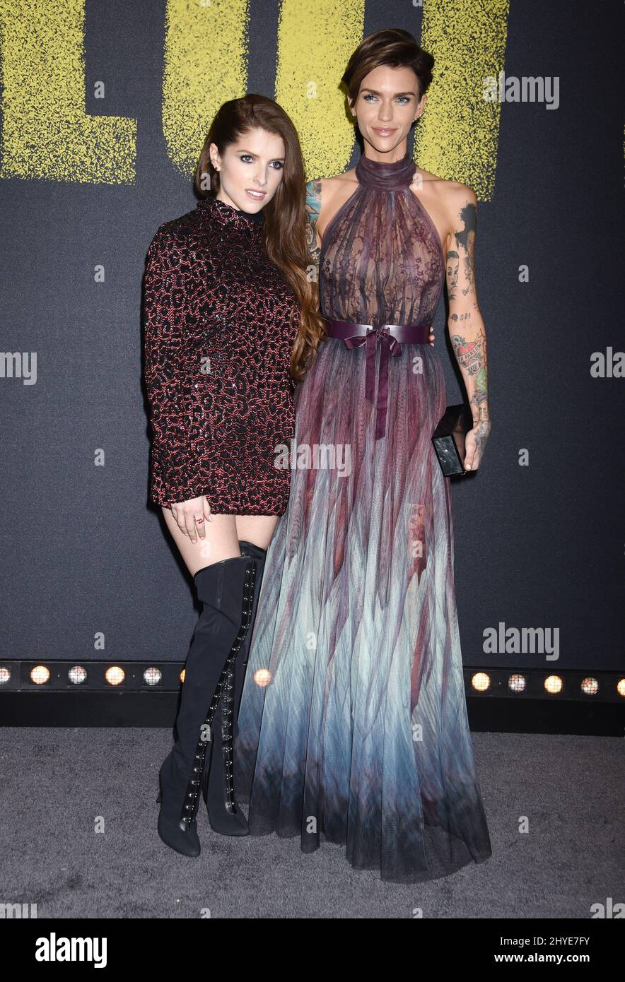 Anna Kendrick and Ruby Rose attending the Pitch Perfect 3 World ...