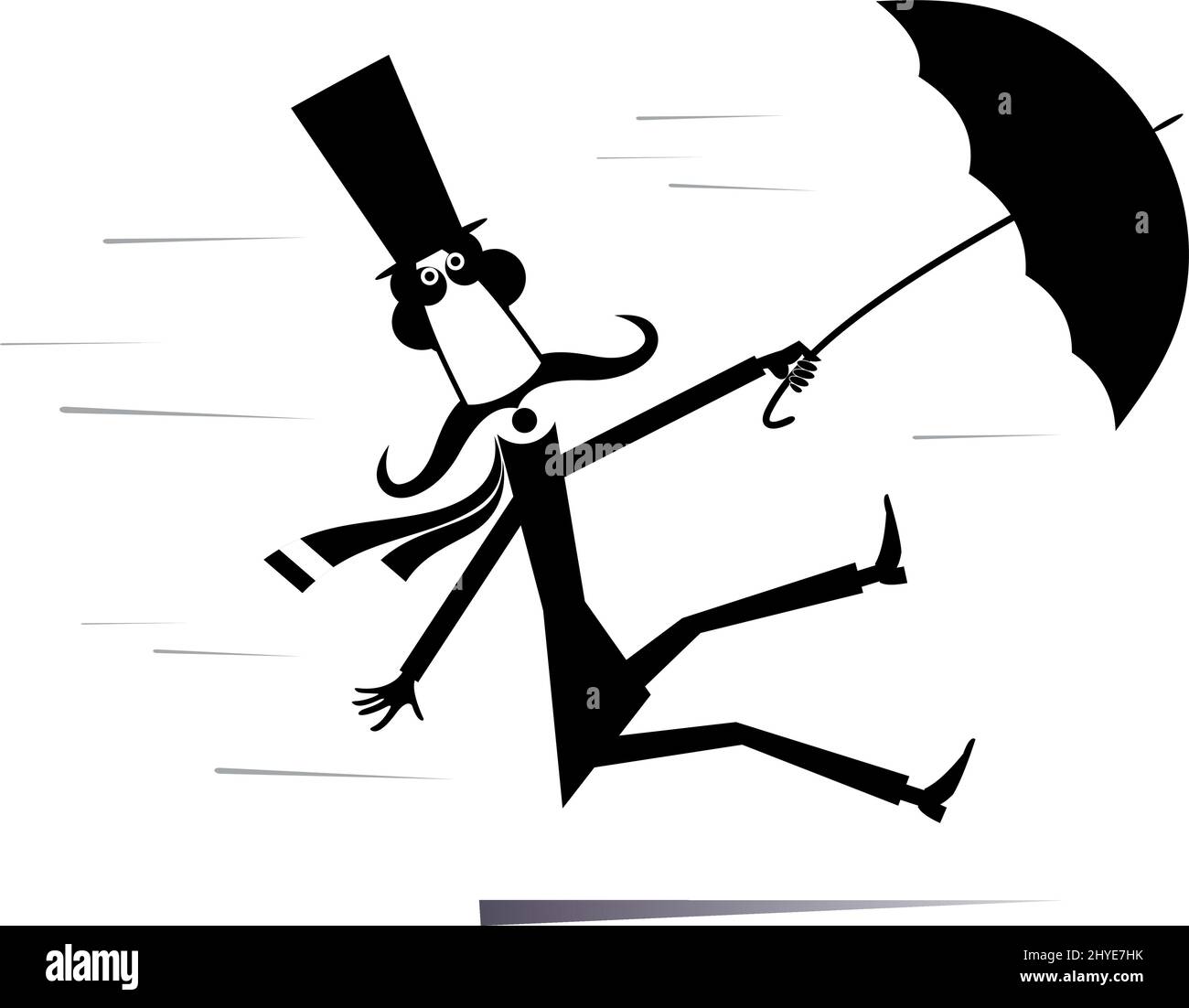 People in wind rain Cut Out Stock Images & Pictures - Alamy