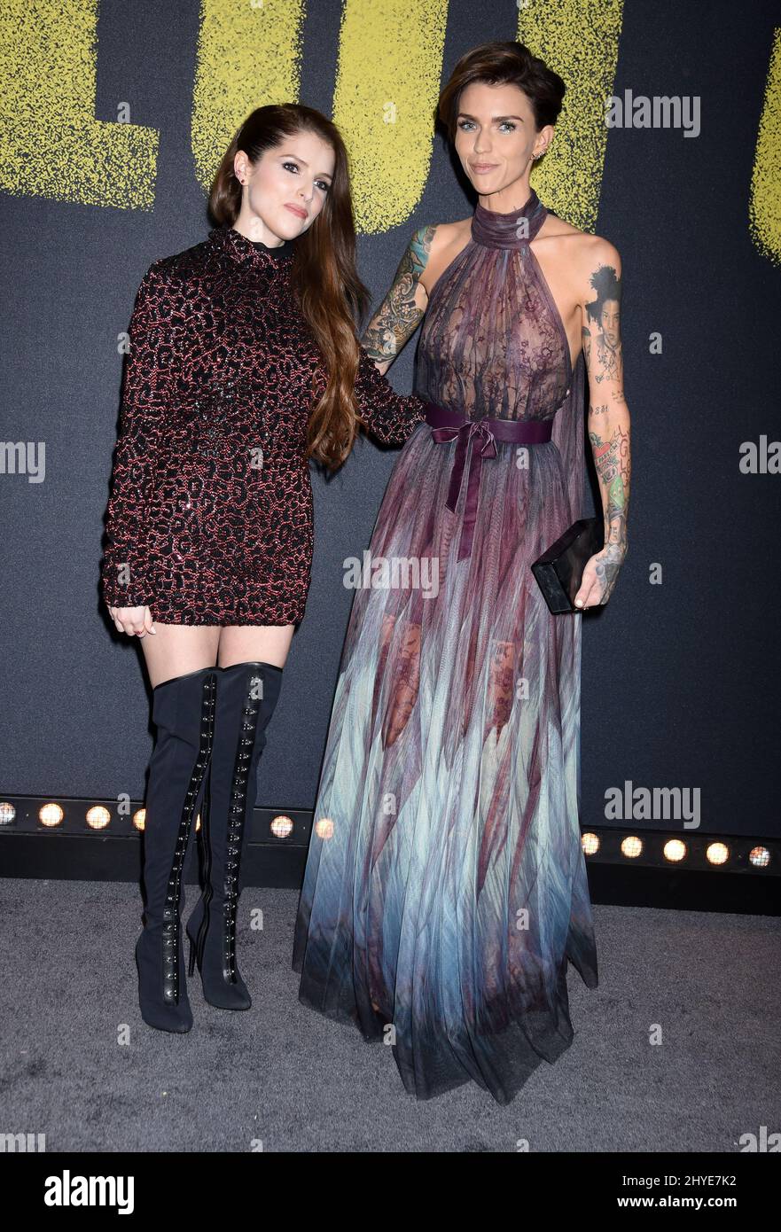 Anna Kendrick and Ruby Rose attending the Pitch Perfect 3 World ...