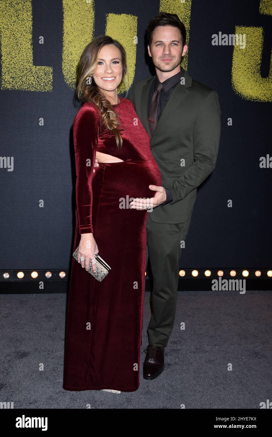 Matt Lanter and Angela Stacy attending the Pitch Perfect 3 World ...
