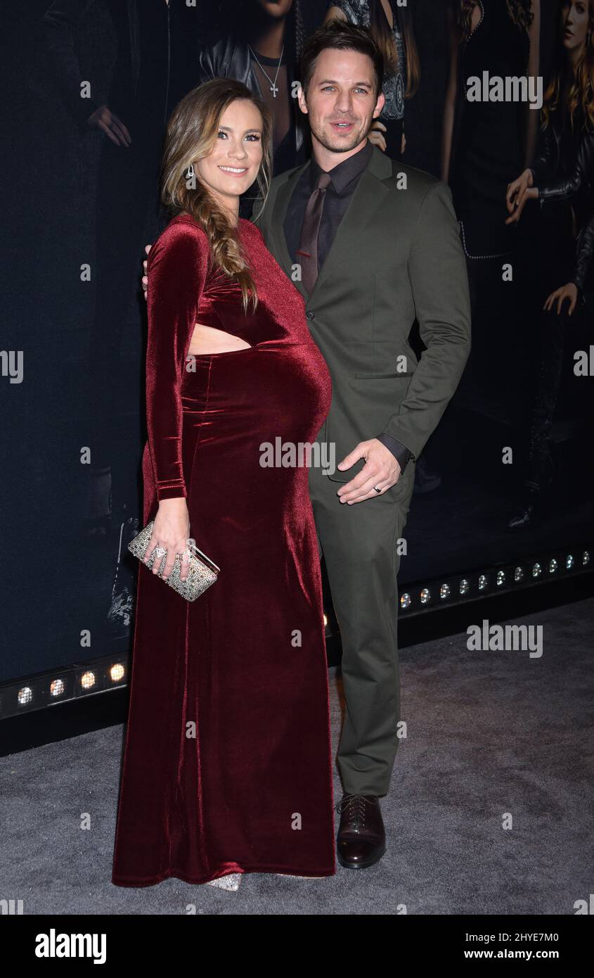 Matt Lanter and Angela Stacy attending the Pitch Perfect 3 World ...