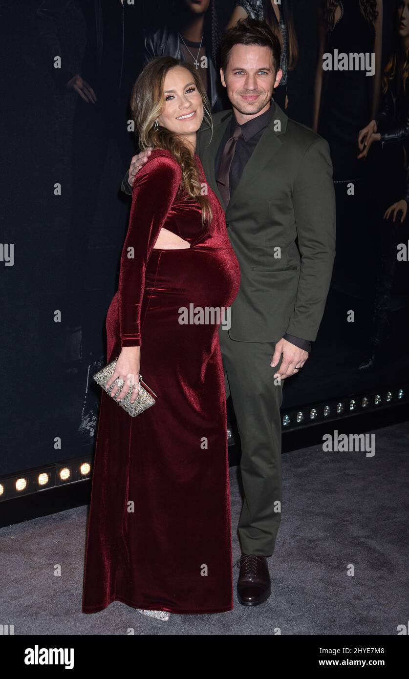 Matt Lanter and Angela Stacy attending the Pitch Perfect 3 World ...