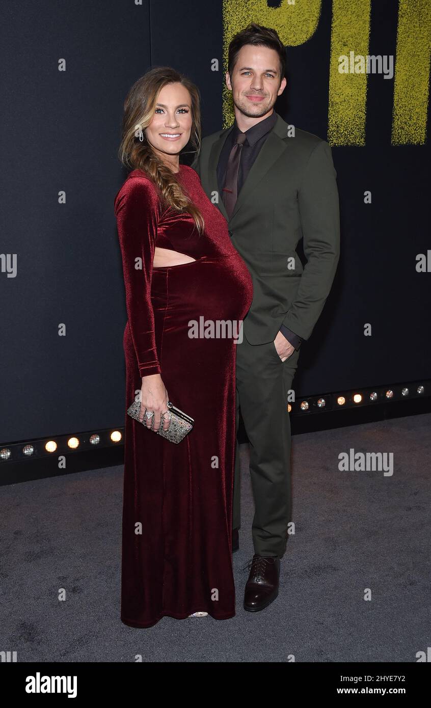 Matt Lanter and Angela Stacy attending the Pitch Perfect 3 World ...