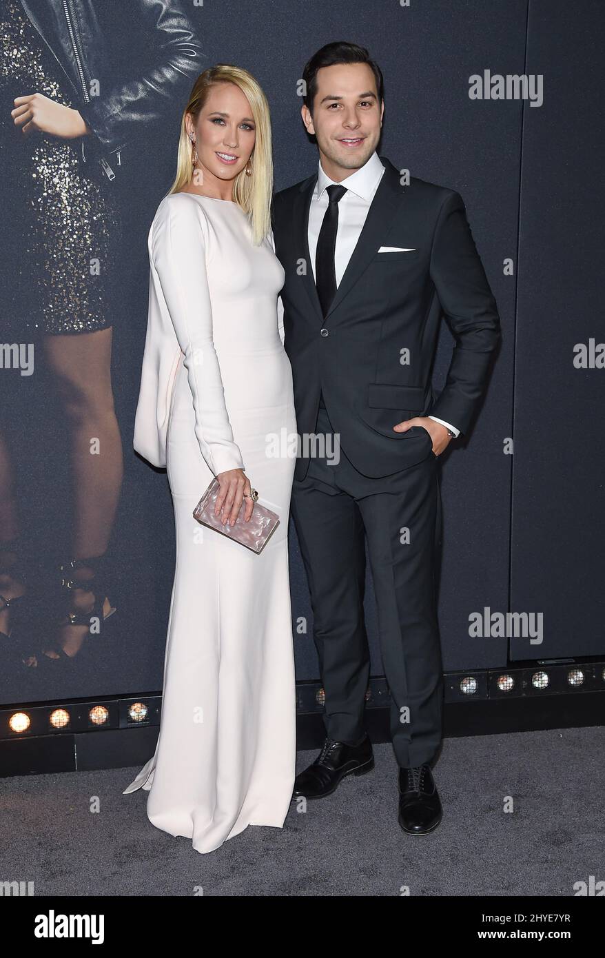 Anna Camp and Skylar Astin attending the Pitch Perfect 3 World Premiere ...