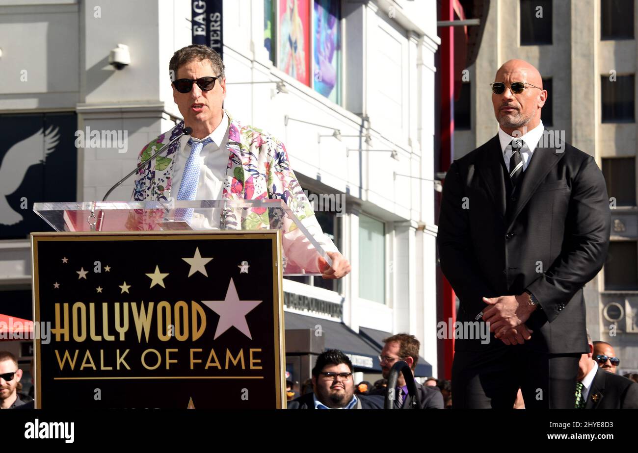 Tim Rothman and Dwayne Johnson at the Dwayne Johnson star ceremony on ...