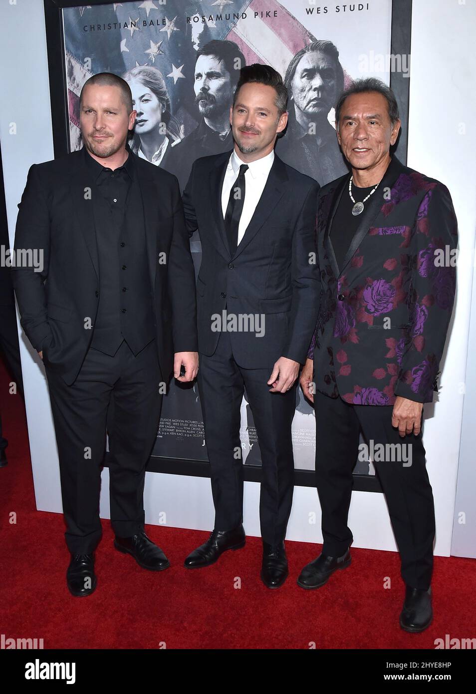 Christian Bale, Scott Cooper and Wes Studi at the premiere of "Hostiles ...