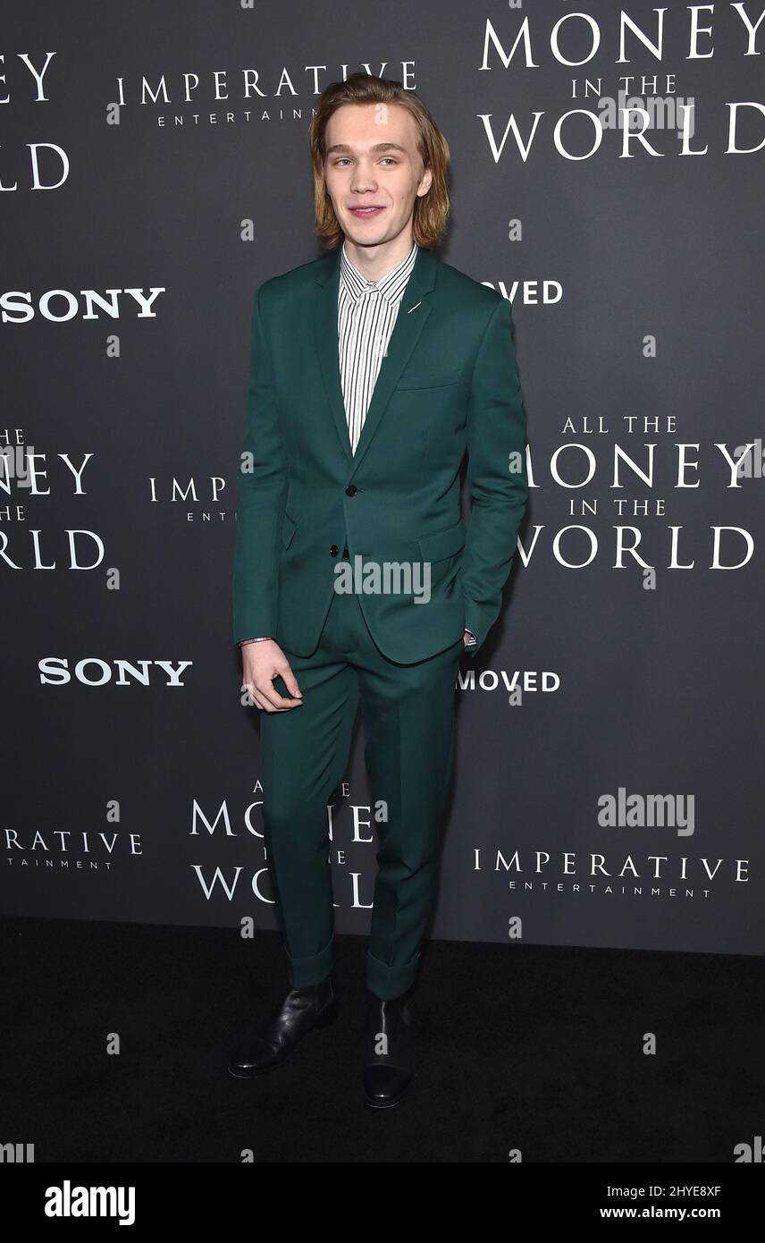 Charlie Plummer attending the World premiere of All The Money In The ...