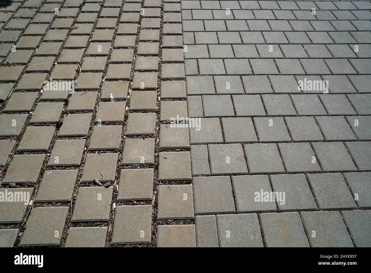 Shot of two types of floor bricks Stock Photo - Alamy